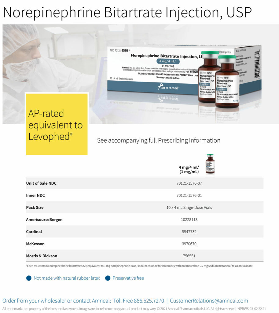 Norepinephrine - Amneal Pharmaceuticals